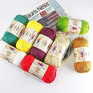100% Acrylic Fancy Yarn 3-Pack by Yonkey Monkey Knitting Crochet DIY Art Craft (Chestnut 81)
