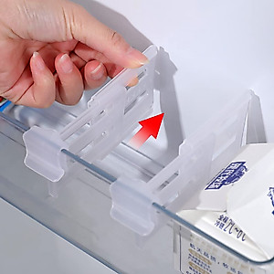 Wsrcxx Adjustable Snap-in Fridge Space Allocator Refrigerator Splitter Refrigerator Dividers Refrigerator Side Door Separator Fridge Space Allocators for Home Kitchen Supplies