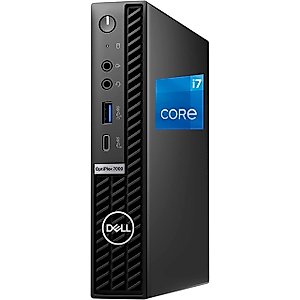 Dell OptiPlex 7000 Micro Desktop Computer, Intel Core i7-12700T Upto 4.7GHz - 16GB RAM, 256GB NVMe SSD, Wi-Fi 6E, Bluetooth, USB Type-C, DisplayPort, HDMI - Windows 11 Pro