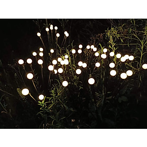 Phreewill Solar Garden Lights,Solar Swaying Light, Sway by Wind, Solar Outdoor Lights, Yard Patio Pathway Decoration, High Flexibility Iron Wire & Heavy Bulb Base, Warm White(4 Pack)