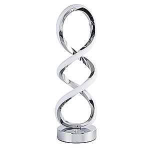 Adebime Modern Spiral RGB Table Lamp, Touch Dimmable Bedside Lamp, 7 Colors 10 Light Modes Spiral Design Table Lamp, Unique Nightstand Lamp for Living Room, Bedroom, Cool Lamps