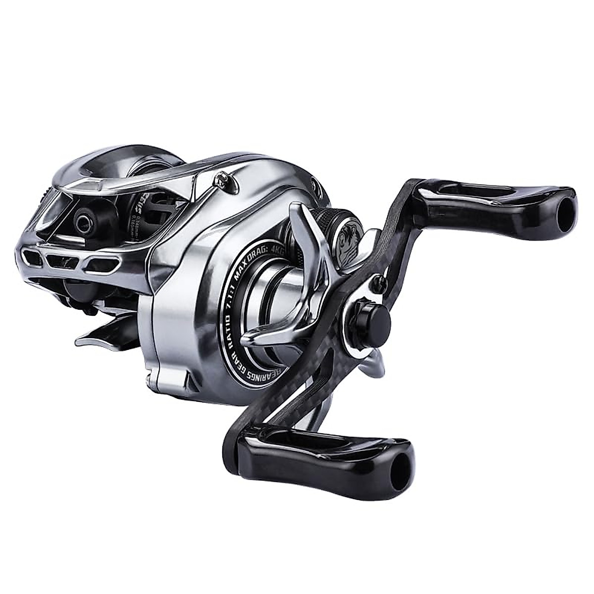 Bearking Zeus-BFS Baitcasting Fishing Reel 4.9oz Ultralight Carbon Reels TBS Brake System Baitcaster (Left)
