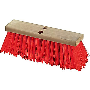 SPARTA Flo-Pac Plastic Floor Sweep, Heavy Sweep for Cleaning, 16 Inches, Orange