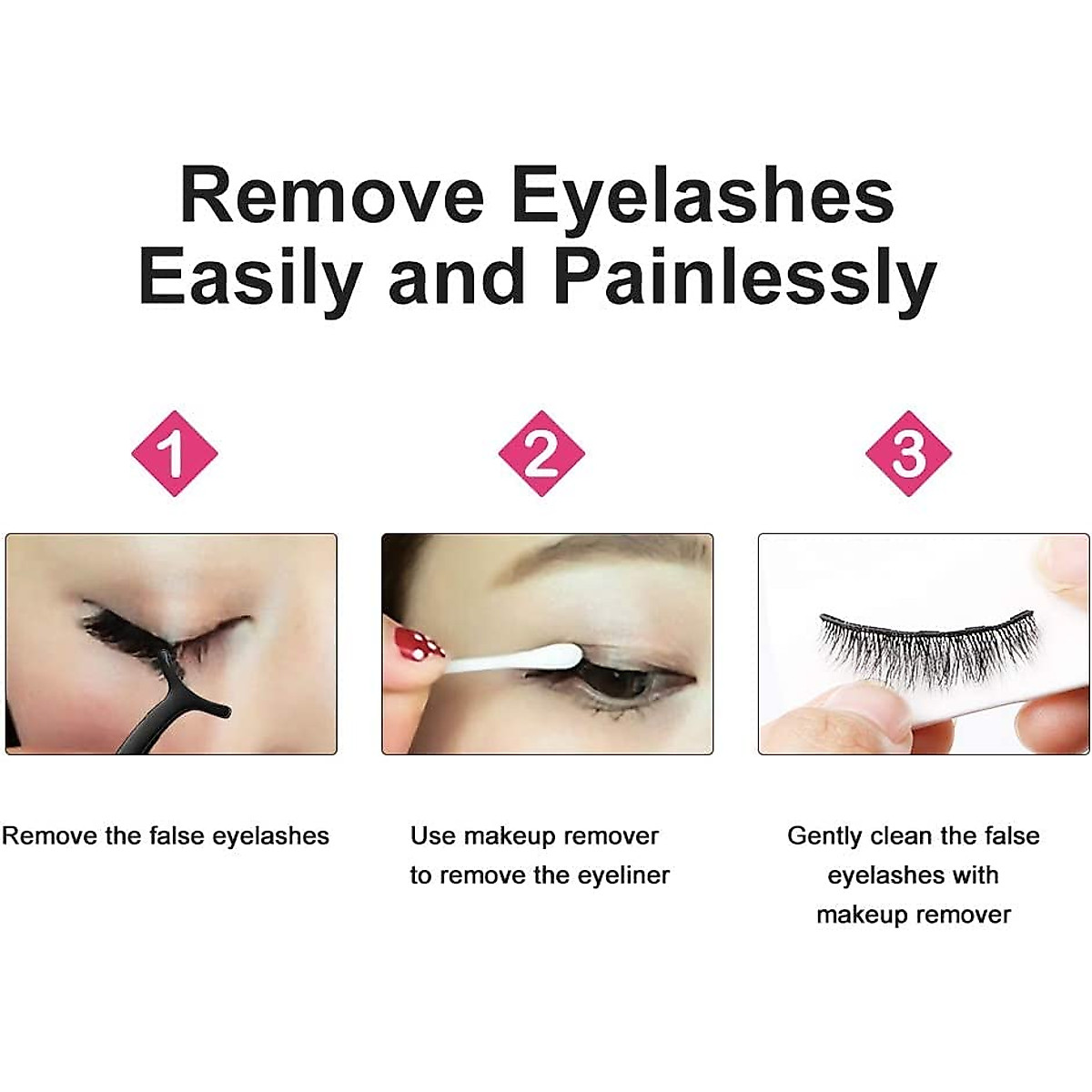 AOMIG Magnetic Eyelashes with Eyeliner Kit, 5 Pairs Natural Look False Eyelashes with Applicator, Waterproof Eyeliner Reusable Fake Lashes for Makeup Eyelashes Extension Black