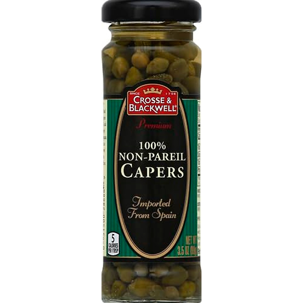 Crosse & Blackwell Premium 100% Non-Pareil Capers, 3.5 ounces
