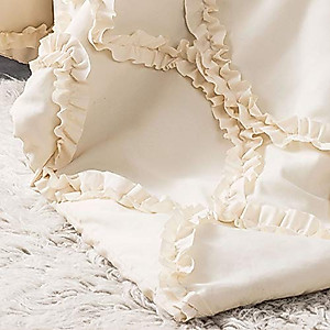 Lush Decor Avon Comforter Ruffled 3 Piece Bedding Set with Pillow Shams - King - Ivory