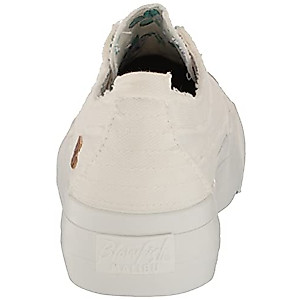 Blowfish Malibu Women's Sadie Sneaker, White Smoked 16oz Canvas, 7.5M