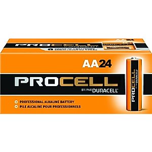 Duracell PC1500BKD09 Procell Alkaline-Manganese Dioxide Battery, AA Size, 1.5V (Pack of 24)