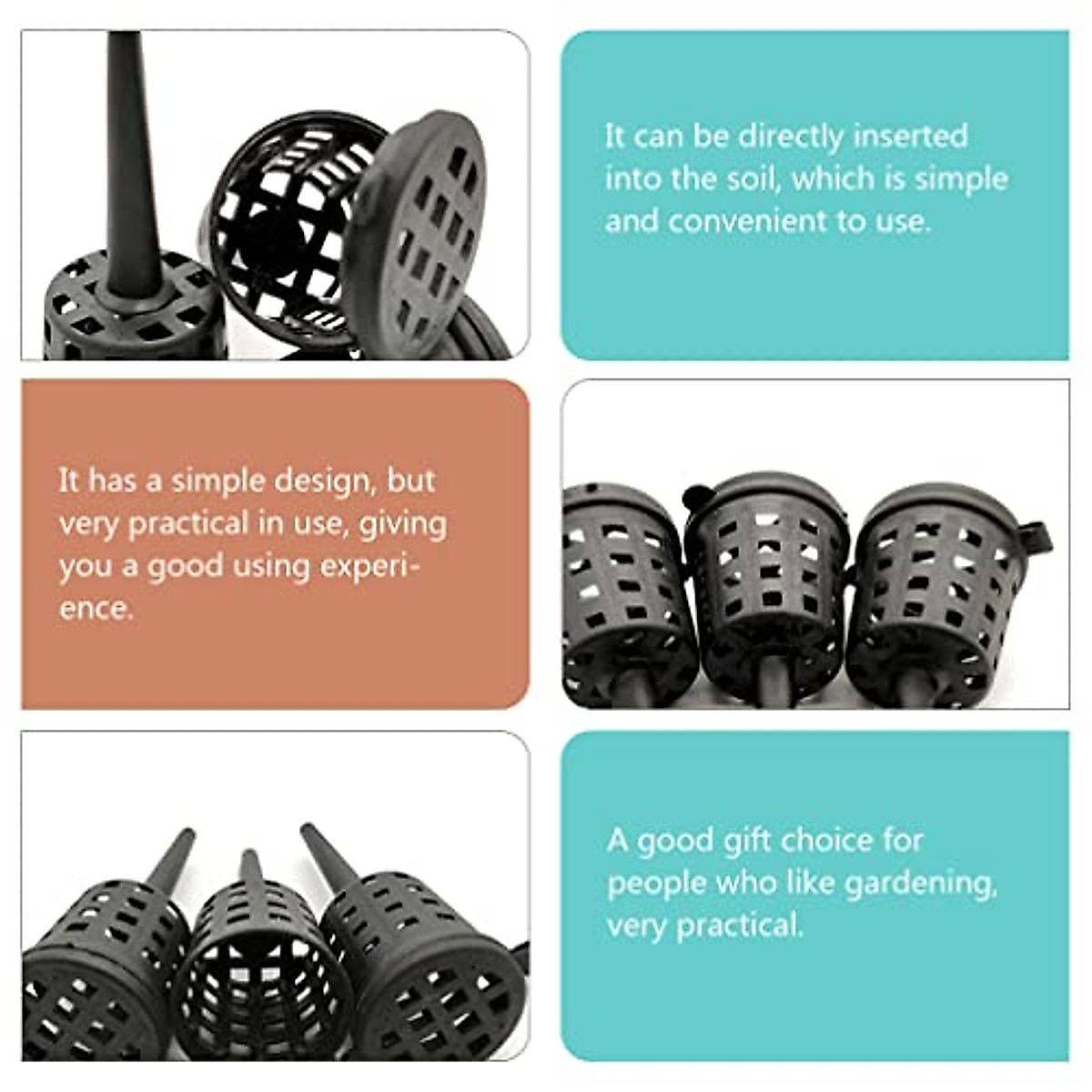 YARDWE 150pcs Fertilizer Mesh Basket with Lid Plastic Planting Food Net Pot Garden Nutrition Cups for Succulent Orchid Bonsai