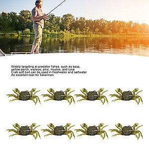 8Pcs 13cm Artificial Crab Bait, Fishing Tackle 3D Simulation Crab Soft Bait Lure 33.5g with Hooks for Saltwater, Sea Fishing Bait Traps