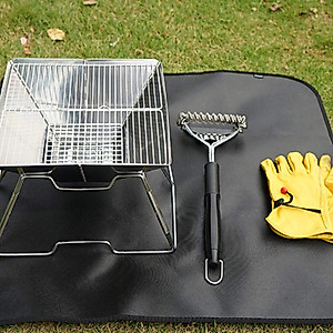 VICASKY Fire Pit Mat Square Fireproof Firepit Pad Heat Resistant Wood Shield Concrete Floor Grass Patio Mat Deck Protector for Under Grill Stove Chiminea