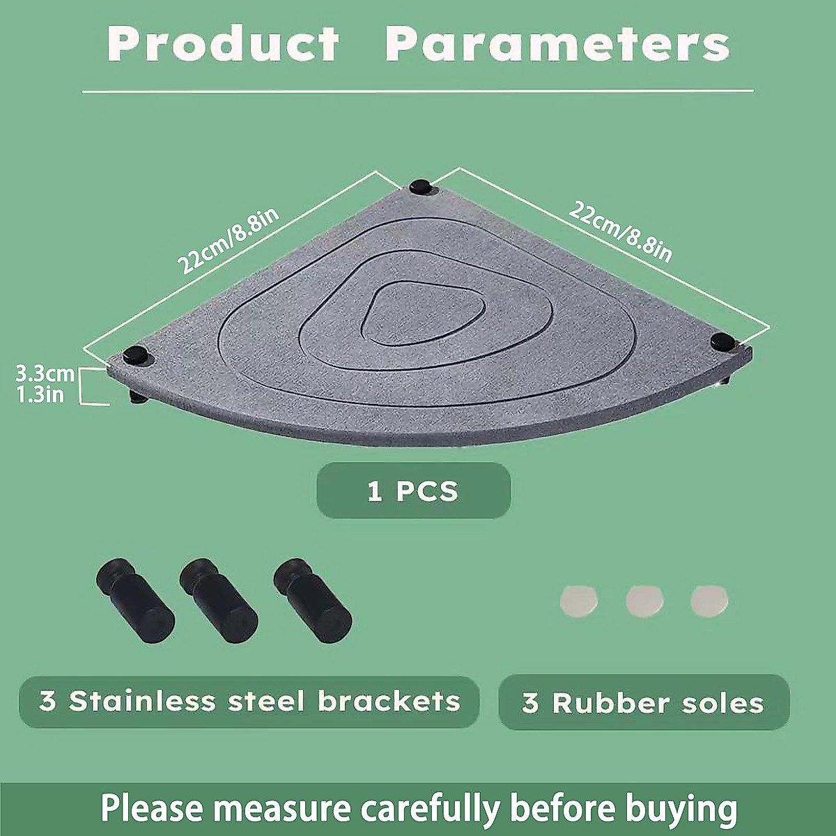 FOWSEEK Stone Drying Tray, Diatomite Instant Dry Sink Organizer for Bathroom Kitchen Counter, Water Absorbing Stone Tray for Sink Sponge Soap Holder Dispenser, Fast Drying Sink Caddy