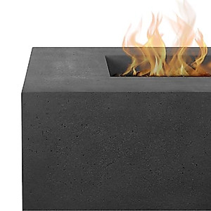 BBQGuys Signature La Valle 56-Inch Rectangle Propane Fire Table - Carbon - 1590LP-CBN