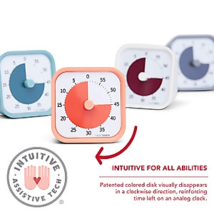 TIME TIMER Home MOD - 60 Minute Kids Visual Timer Home Edition - for Homeschool Supplies Study Tool, Timer for Kids Desk, Office Desk and Meetings with Silent Operation (Lake Day Blue)