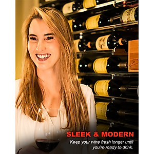 DLDIRECT Diamond Life Reserve Hanging Wine Rack - 1 Bottle Deep 4'H x 4'W (44 Bottles) - Wall Mounted Wine Bottle Holder Metal Modern Wall Wine Rack - Customizable Wine Bottle Rack Wall Mounted