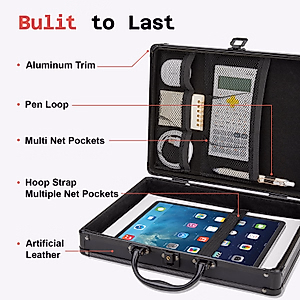 Sooez Locking Clipboard Storage Box, Heavy Duty Clipboard with Storage, Aluminum Locking Briefcase with Handle, Combination Lock Box Maximum Security, Large Capacity for 400 Paper Sheets & Tablet