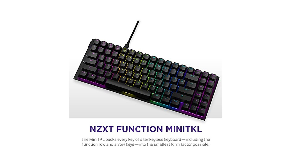 NZXT Function MiniTKL Gaming Keyboard with RGB and Hot-Switches
