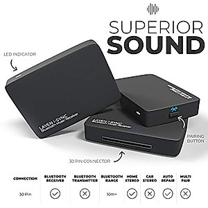 LAYEN i-SYNC 30 Pin Bluetooth Adapter Audio Receiver for Bose SoundDock and Other iPod iPhone Music Docking Stations, Hi-Fi, Stereo and Speakers  (Not Suitable for Cars)