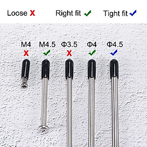 uxcell 100pcs Rubber End Caps 4mm ID Vinyl Round Tube Bolt Cap Cover Screw Thread Protectors Black