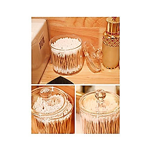 DS. DISTINCTIVE STYLE Bathroom Organizer Cotton Ball Holder Clear Canisters Acrylic Apothecary Jars with Lids (10oz&22oz)