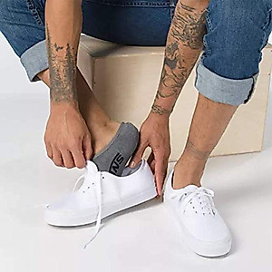 Vans Men's No-Show Socks - 3 Pack - White/Black/Grey - Men's Shoe Size 9.5-13