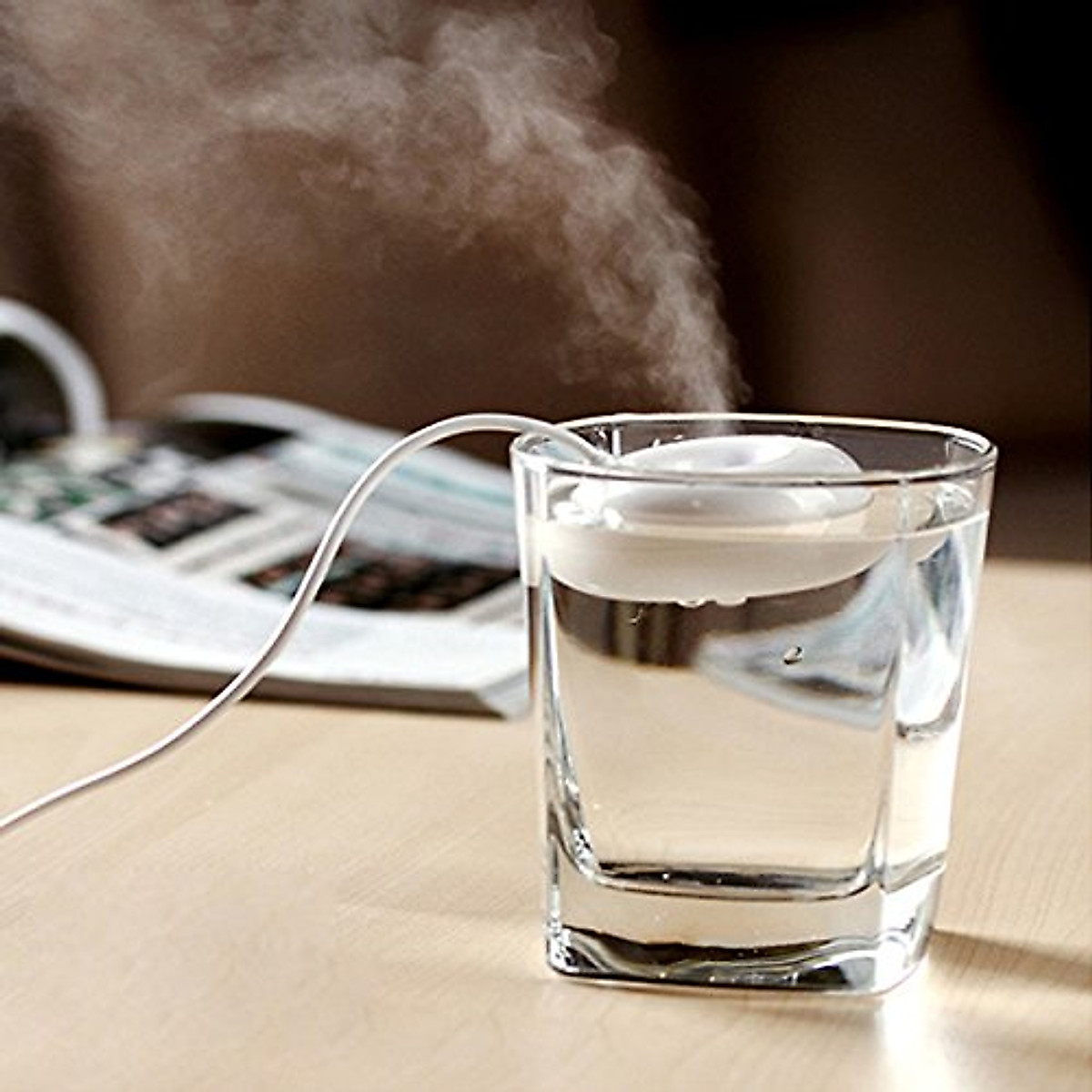 Portable Mini Humidifier Doughnut-shaped USB Atomization Spray Humidifier for Home Office Car(White)