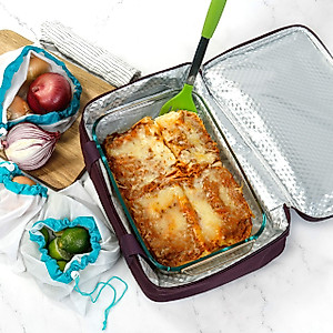 Insulated Casserole Carrying Case for Hot or Cold Food Storage, Perfect for Potlucks, Parties, Picnics, and Cookouts; Fits 9” x 13” Baking Dishes; Lasagna Casserole Carrying Case (Teal)
