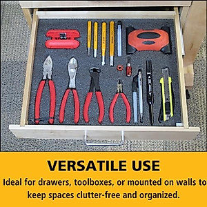 FastCap Kaizen Foam Sheet for Tool Organizers and Storage - Perfect for Professional Contractors and Technicians - 57mm Thickness, 2' x 4' Sheet Size, Black & Red