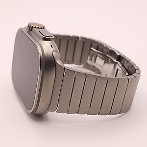 Ultra 2 Metal Bracelet Compatible with Apple Watch Ultra 2 / Ultra Metal Band 49mm for Men - Titanium Color Metal Bracelet
