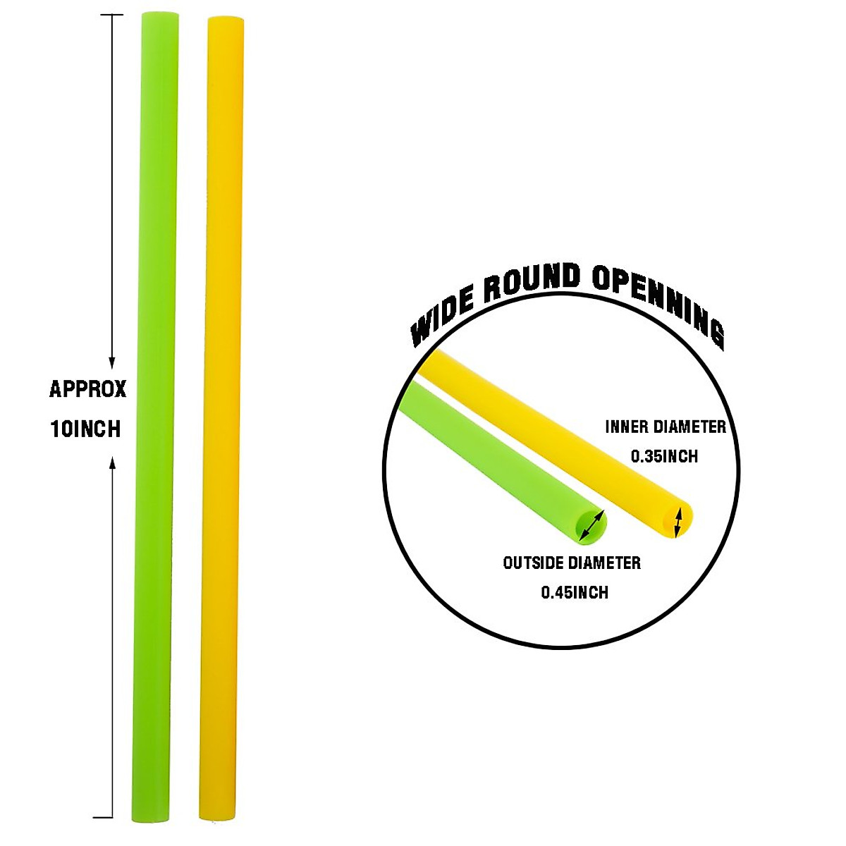 Big Silicone Straws Reusable Silicone Drinking Straws10Pcs Straight Smoothies Straws For 30&20 oz Tumblers-Reusable Straws Extra Long for Yeti/Rtic/Ozark +4 Brushes+ 1 Red Storage Pouch