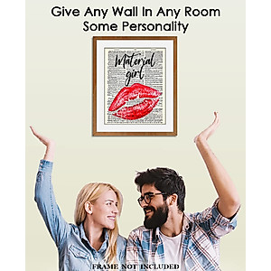 Positive Affirmations Wall Decor for Kids: "Material Girl" Madonna Dictionary Wall Art Print 8x10 Inspirational, Motivational Poster & Motivational Wall Art Office Decor for Men & Women