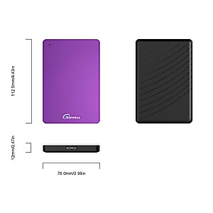 Sonnics 1TB USB 3.1 Type C External Portable Hard Drives for Windows PC, Mac, Smart TV, Xbox One/X Series & PS4/PS5, Purple