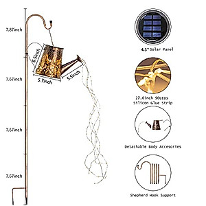 Solar Watering Can with Lights Outdoor,Hanging Solar Lantern,Metal Waterproof Garden Lights Decorations Gift for Table Patio Yards Pathway Party