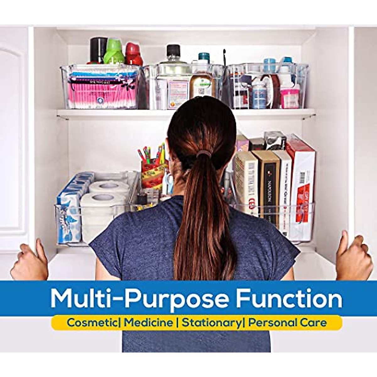 Utopia Home Value Pack of 6 Pc (5 Drawers, 1 Egg Holding Tray) and 8 Pc Pantry Organizers (4 Large, 4 Small Drawers)- Plastic Organizers for Freezers