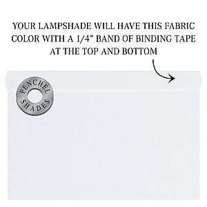 FenchelShades.com Lampshade 5" Top Diameter x 10" Bottom Diameter x 8" Slant Height with Clip-On Attachment for Standard Edison-Style Lightbulb (Linen White with Binding Tape)