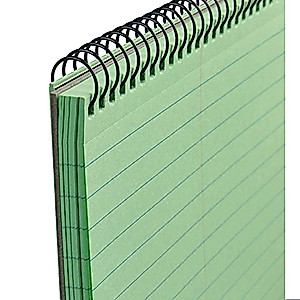KAISA Steno Pad Notebook, Recycled Paper Gregg Ruled 6" x 9" Green Paper Notebook, 80 Sheets, 6pcs Notepad, KSU-06436