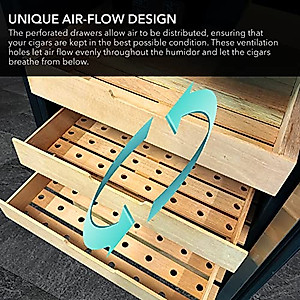 Whynter CHC-421HC 4.2 cu. ft. Cigar Cabinet Cooler Humidor with Built-in Heating & Cooling System, Humidity Temperature Control and Spanish Cedar Shelves