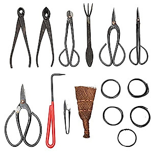 Gardening Hand Tools 10 Pcs Bonsai Pruning Tool Set Multifunctional Cutter Scissors Shear Kit with Nylon Case for Garden Tools Garden Tools Set