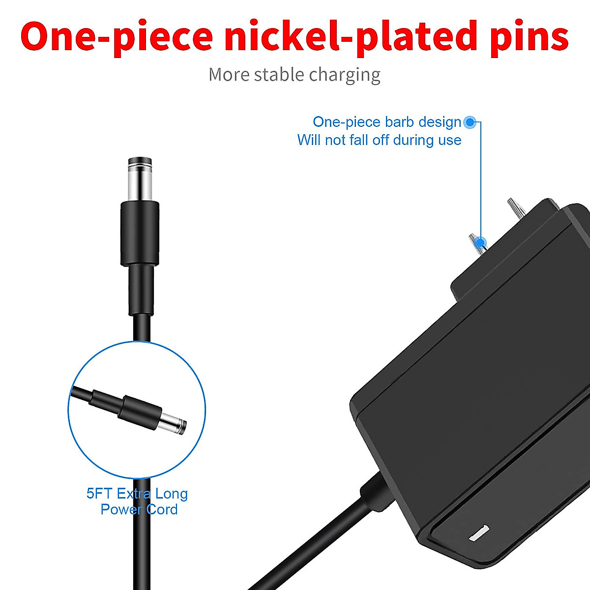 MEROM Charger Compatible with TINECO Cordless Vacuum iFLOOR 2/3 S5 S3 A10 A11 Series Cordless Stick Handheld Wet Dry Vacuum Cleaner Charger Replacement Adapter for YLS0241A-T260080