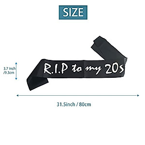 Joyiou 30th Birthday Sash and Tiara Set, Funny Dirty 30th Birthday Gift for Women, RIP to My 20s Sash & I Am 29 Plus 1 Sash, 30 Years Old Birthday Party Decorations Supplies Favor Supplies