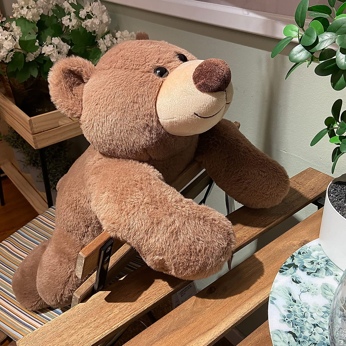 Fiosnow Weighted Stuffed Animals Brown Bear for Adults 3.5lbs 24" Weighted Plush Bear for Kids Throw Pillow Super Cute Kawaii Plush Toys Great Gifts for Birthday