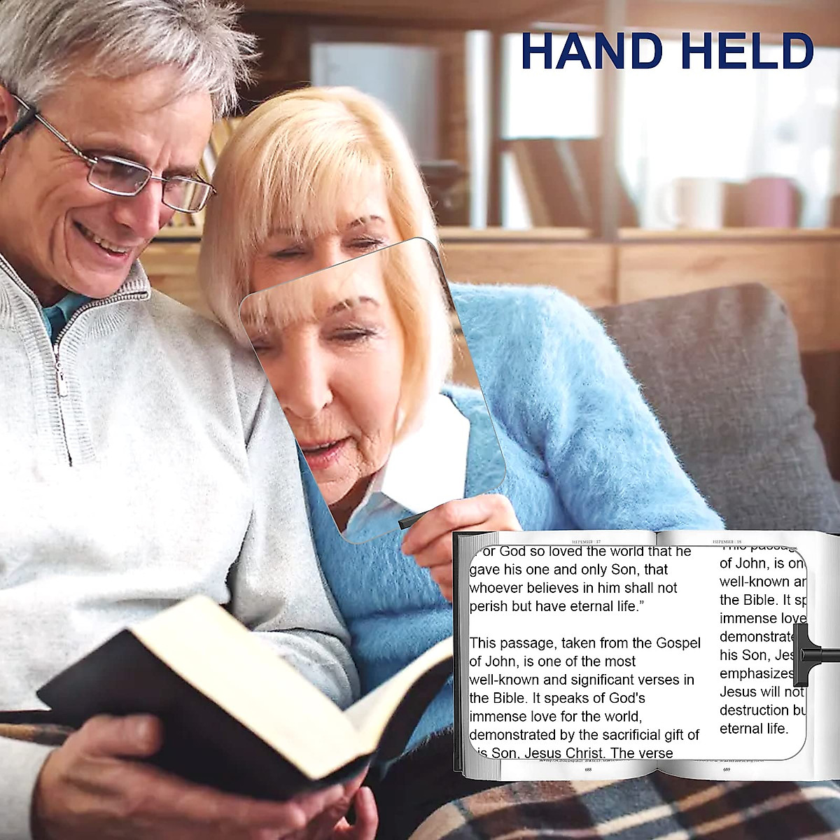 4X Magnifying Glass for Reading, 10"x6.5" Hands Free Magnifier with Stand, Large Full Page and Flexible Gooseneck for Senior Low Vision and Macular Degeneration When Sewing, Needlepoint, Reading