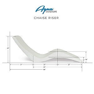 Aqua Outdoors in-Pool Chaise Set - Two Chaises - Two Headrest Pillows and One in Pool Side Table - for ledges up to 9" inches (White Granite-Blue)