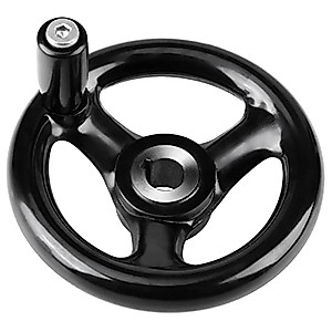 Boxwizard 1PC 12 * 100mm Black Round 3 Spoke Hand Wheel for Lathe Milling Machine