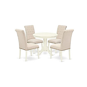 East West Furniture ANBR5-LWH-02 Dining Set