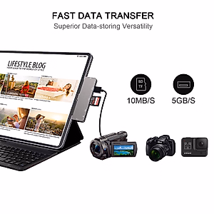 iPad Pro USB C Hub, NewBEP 7-in-1 Hub Adapter for iPad Pro, iPad Air 4, USB C Computer, with 4K HDMI, 60W USB-C PD Fast Charging, 3.5mm Headphone Jack & Type C Data, USB 3.0, SD/TF Card Reader