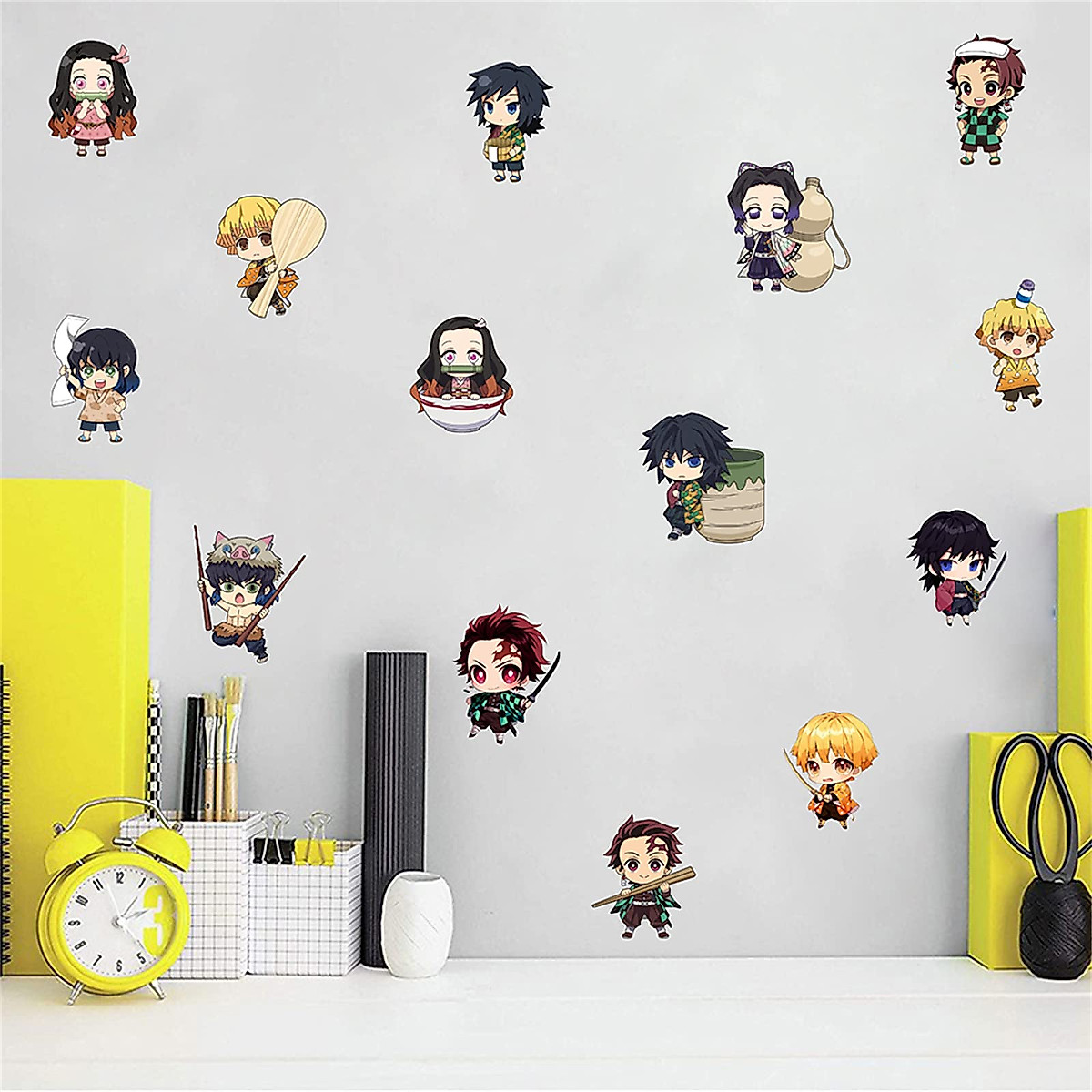 Demon Slayer Wall Stickers,Peel and Stick Removable Wall Decals Anime Stickers for Kids Nursery Bedroom Living Room Decorations