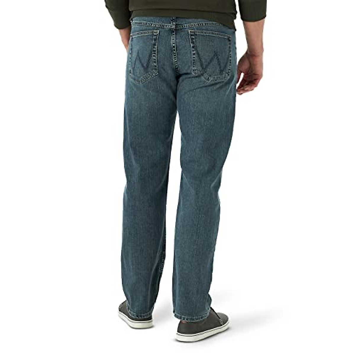 Wrangler Men's Free-to-Stretch Relaxed Fit Jean, Grey Tint, 40W x 29L