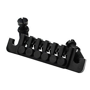 Guyker Guitar TP-6 Bridge Stop Bar - Vintage 70's Bridges Tailpiece with Studs and Inserts Replacement Compatible with LP Les Paul SG ES 6 String Electric Guitar(Black)
