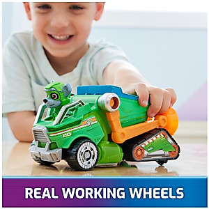 Paw Patrol: The Mighty Movie, Toy Garbage Truck Recycler with Rocky Mighty Pups Action Figure, Lights and Sounds, Kids Toys for Boys & Girls 3+